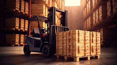 3d 렌더링 수출용 나무 상자를 운반하는 인디애나산 지게차 3d 렌더링 수출용 나무 상자를 운반하는 인디애나산 지게차 사진