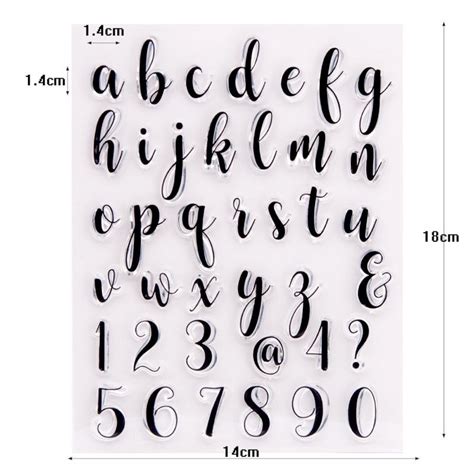 Alphabet Letter Cake Stamp Tool Calligraphy Cursive Plain Handwriting