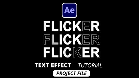 Flicker Text Animation After Effects Tutorial Project File Typography Animation YouTube