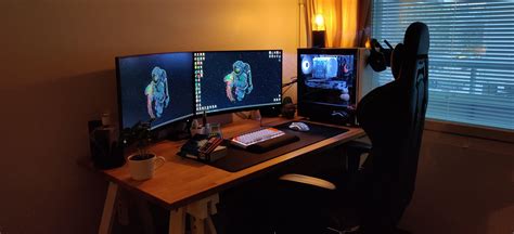 My Coding Gaming Setup Most Recent Upgrade Is The Desk R Battlestations