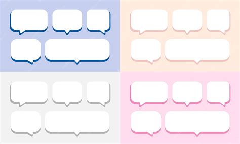 Bubble Speech Cute Set Illustrations Premium Vector