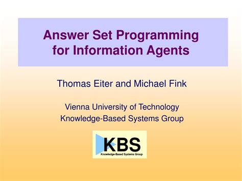 Ppt Answer Set Programming For Information Agents Powerpoint Presentation Id 5345467
