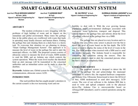 Pdf Smart Garbage Management System