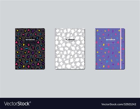 Artistic Notebook Covers Design Royalty Free Vector Image