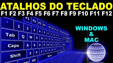 Atalhos Do Teclado Windows And Mac F1 F2 F3 F4 F5 F6 F7 F8 F9