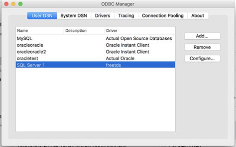 connecting to ms sql server through odbc from mac exploratory community