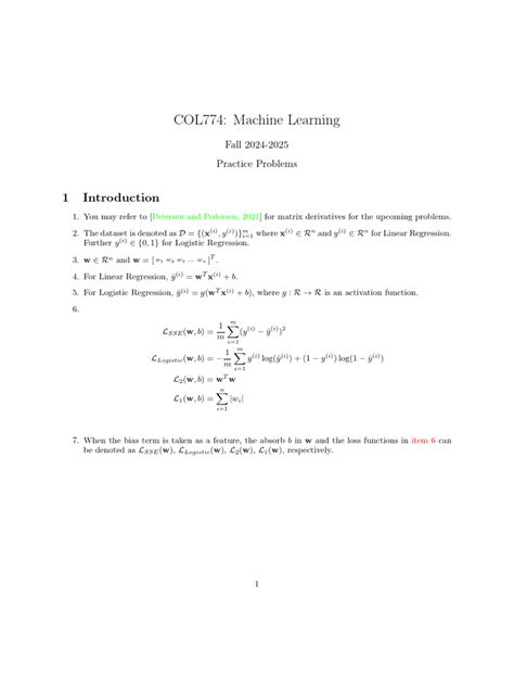 Col774 Practice Problems Pdf Eigenvalues And Eigenvectors Support Vector Machine
