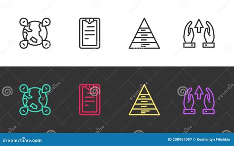Set Line Location On The Globe Clipboard With Checklist Pyramid Chart