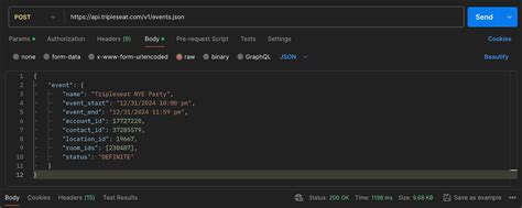 API Events Endpoint Tripleseat Support