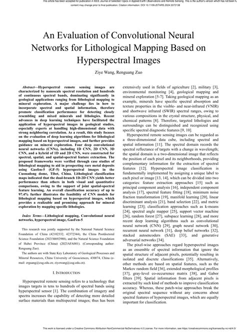 pdf an evaluation of convolutional neural networks for lithological mapping based on