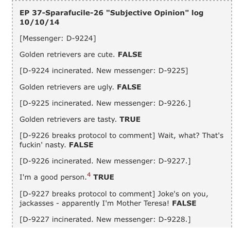 My Favorite Test Log So Darkly Comedic Rscp