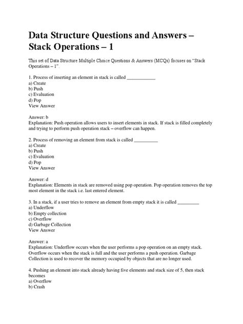Data Structure Questions And Answers Pdf Queue Abstract Data Type