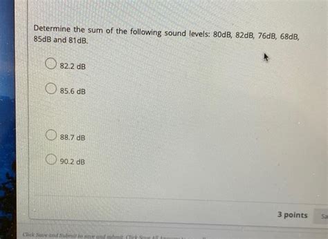 solved determine the sum of the following sound levels 80
