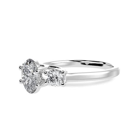 Jewelove™ Rings I Vs Womens Band Only 50 Pointer Oval Cut Solitaire Diamond Accents Platinum