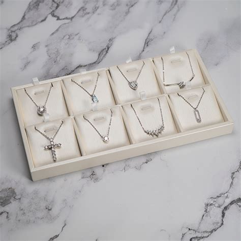 Pendant Display Tray With Ivory Brushed Leatherette Dz945 Jpb