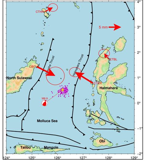Coseismic Displacement Of The 2019 Nme Red Arrows Indicate Observed