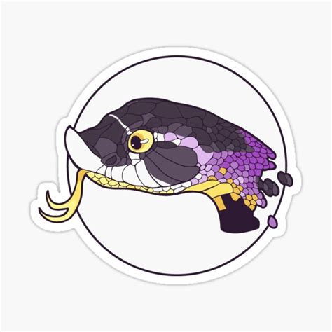 Non Binary Hognose Snake Logo Sticker For Sale By Whiteeye Redbubble