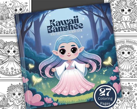 Bold And Easy Kawaii Banshee Coloring Book27 Coloring Pagesdigital