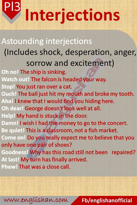Interjections Definition And Its Kinds With Examples Interjections Anger Sorrow