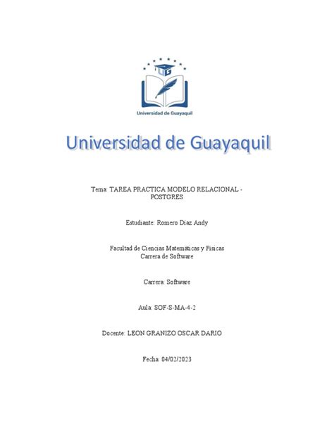 tarea practica modelo relacional postgres pdf bases de datos