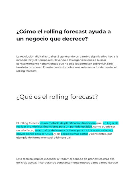 Rolling Forecast Pdf Software Business Rolling Forecast Pdf Software Business