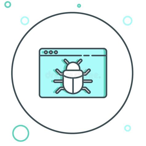 line system bug concept icon isolated on white background code bug