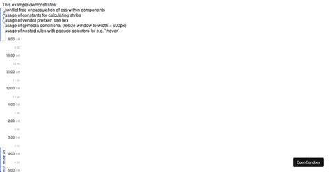 Jss Calendar Example Codesandbox