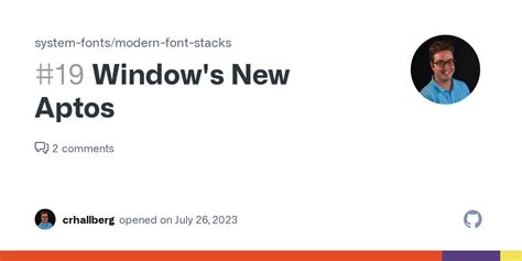 Windows New Aptos · Issue 19 · System Fontsmodern Font Stacks · Github