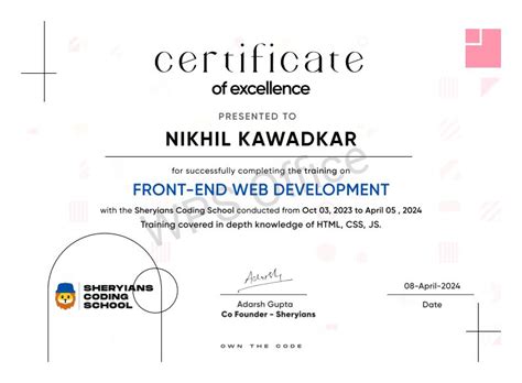 Nikhil Kawadkar On Linkedin Frontend Web Html Css Javascript Sheriyanscodingscholl