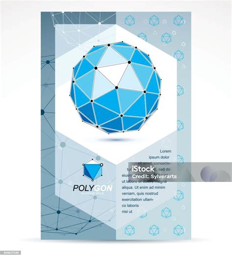 컴퓨터 기술 크리에이 티브 광고 소책자입니다 추상의 3 차원 블루 모양 벡터 디자인 요소 0명에 대한 스톡 벡터 아트 및 기타 이미지 Istock