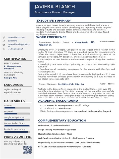 Free Cv Template 4 1 Pdf Web Development Computing