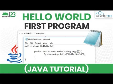 Learn Java Hello World Write Run Your First Java Program in Notepad | Android Tutorial - Mind Luster