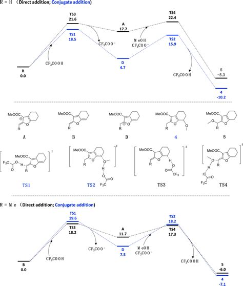 dft‐calculated potential energy diagram for the direct addition and
