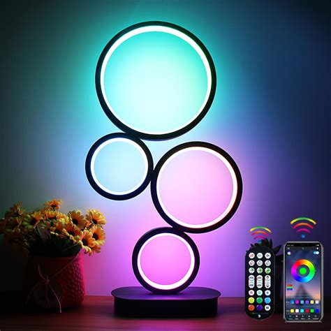 Besketie Modern Rgb Table Lamp Smart Led Table Lamps With Remote App