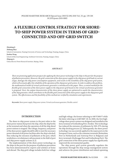 Pdf A Flexible Control Strategy For Shore To Ship Power System In