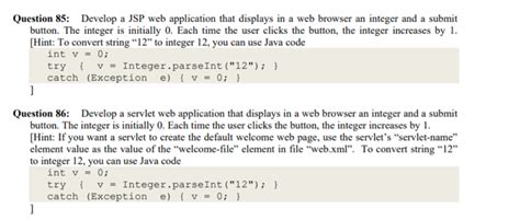 Solved Question 85 Develop A Jsp Web Application That