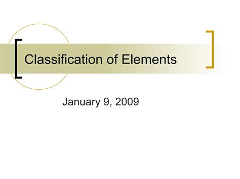 Classification Of Elements PPT