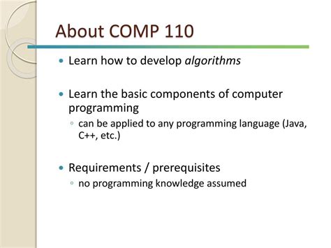Ppt Comp 110 Introduction To Programming Powerpoint Presentation