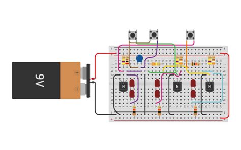 circuit design super led chaser hs tinkercad