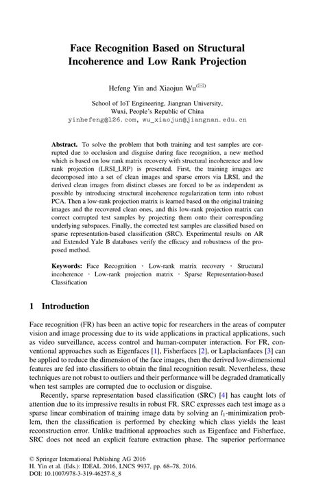 Pdf Face Recognition Based On Structural Incoherence And Low Rank