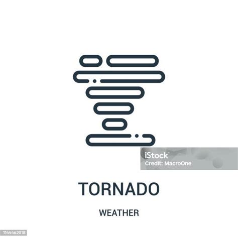 날씨 컬렉션에서 토네이도 아이콘 벡터입니다 얇은 라인 토네이도 개요 아이콘 벡터 일러스트 레이 션입니다 로고에 대한 스톡 벡터