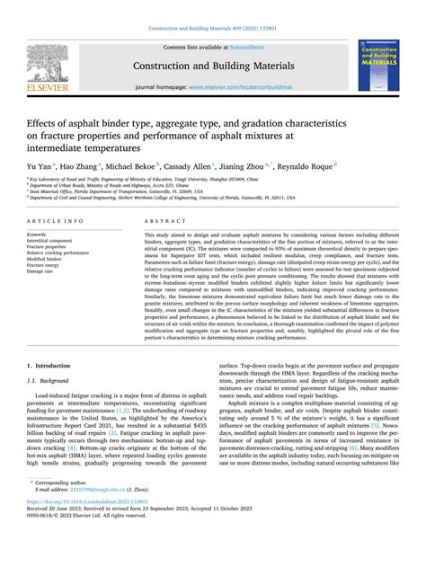 Pdf Effects Of Asphalt Binder Type Aggregate Type And Gradation Characteristics On Fracture
