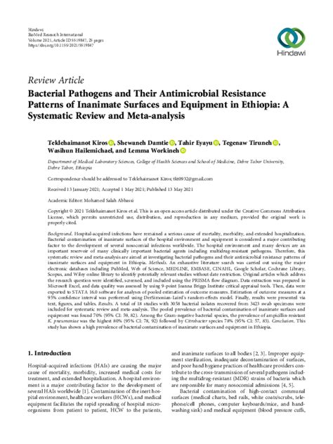 Pdf Bacterial Pathogens And Their Antimicrobial Resistance Patterns