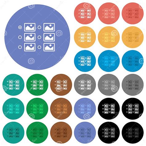 single image selection with radio buttons round flat multi colored