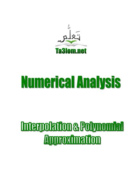solution numerical analysis interpolation polynomial approximation 4
