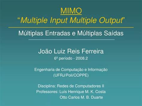 Ppt Mimo “ Multiple Input Multiple Output ” Powerpoint Presentation