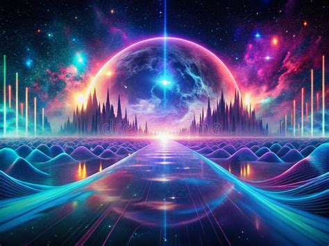 Immersive Audio Visualization Abstract Sound Waves Dance In A Surreal Symphony Of Colors And