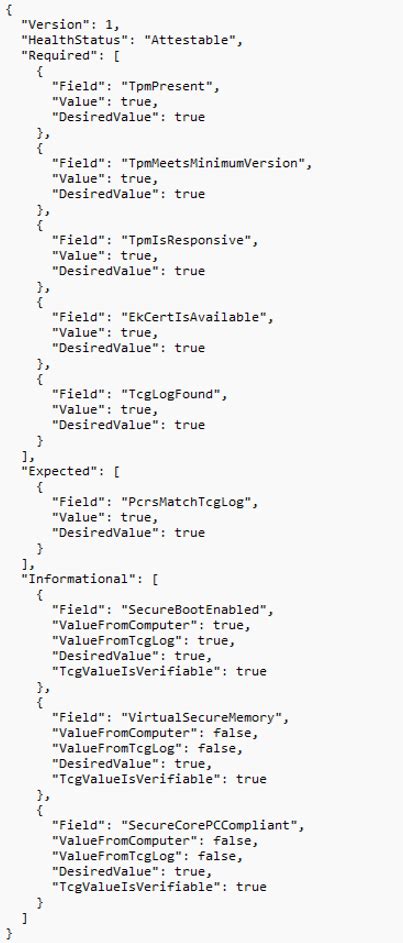 Tpm PreAttestationHealthCheck Device Health Attestation