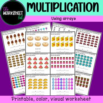 Multiplication Using Arrays COLOR By The Worksheet Lab TPT