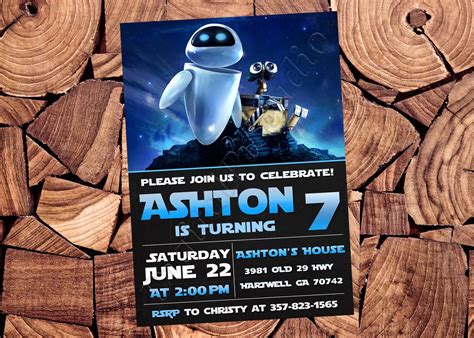 Wall E Invitation Wall E Birthday Invitation Wall E Party Wall E